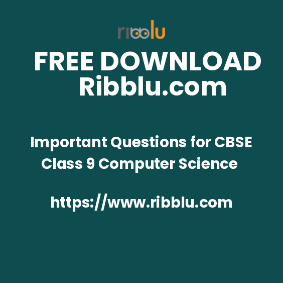 CBSE Class 9 Computer Science Important Questions Chapter Wise